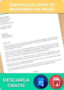 Carta de Bienvenida en Inglés Ejemplos Word y