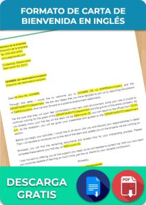 Carta de Bienvenida en Inglés Ejemplos Word y