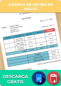 Recibo en inglés » Milformatos US