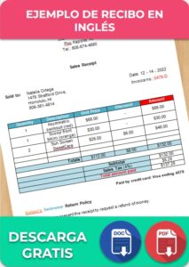 Recibo en inglés » Milformatos US