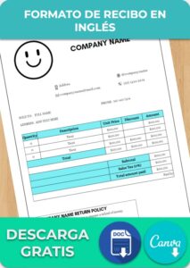 Recibo en inglés » Milformatos US