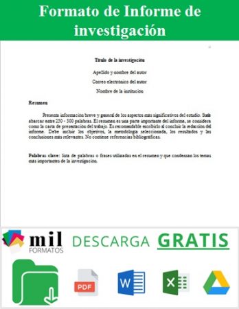 Informe de Investigación » Aprende a redactarlo en Milformatos.com