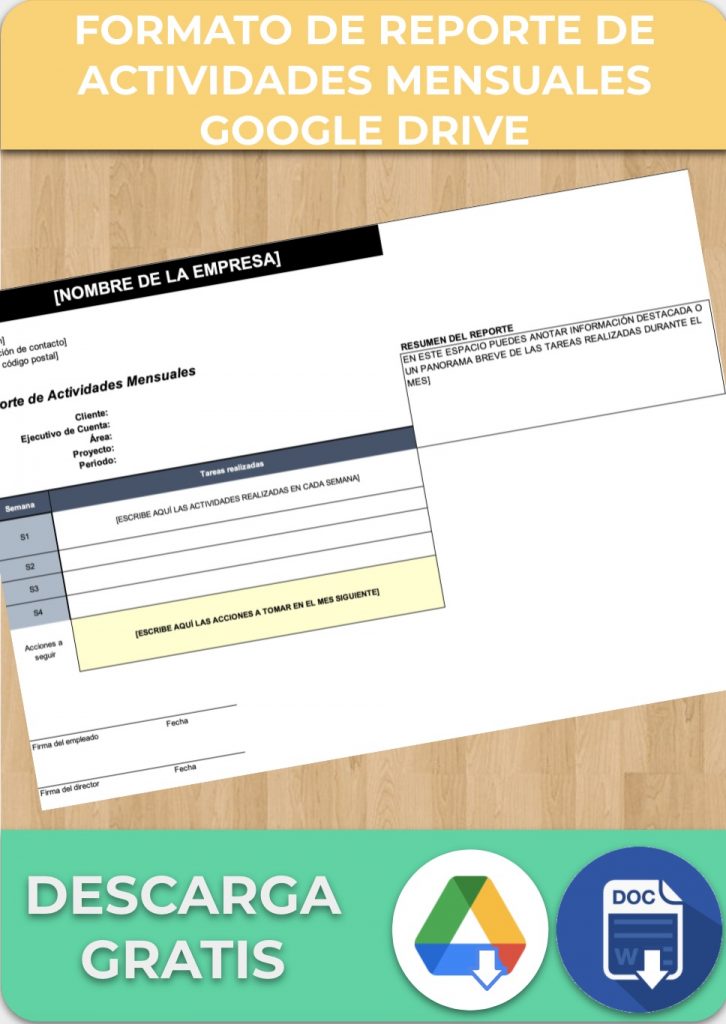 Reporte de Actividades Mensuales Ejemplos, Formatos Word, Excel