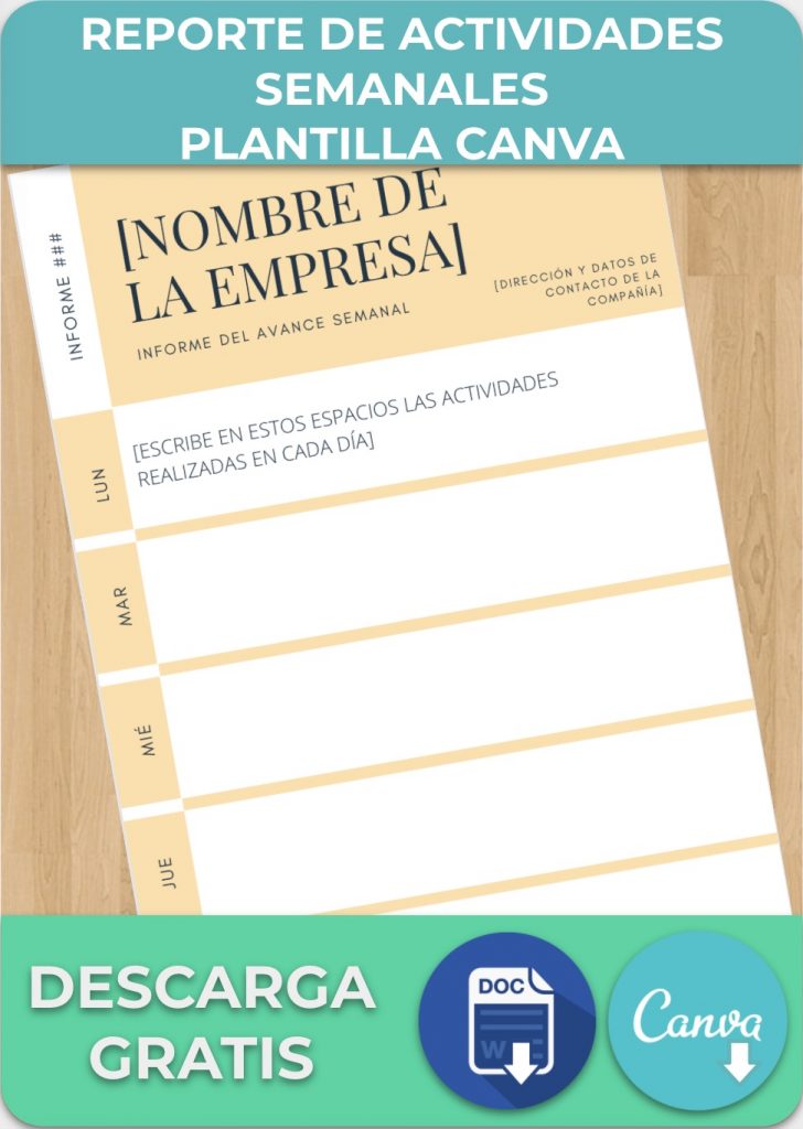 Reporte de Actividades Semanales Ejemplos, Formatos Word, Excel Reporte de Actividades Semanales Ejemplos, Formatos Word, Excel