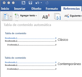 Tabla de contenidos en Word Ejemplos y Consejos