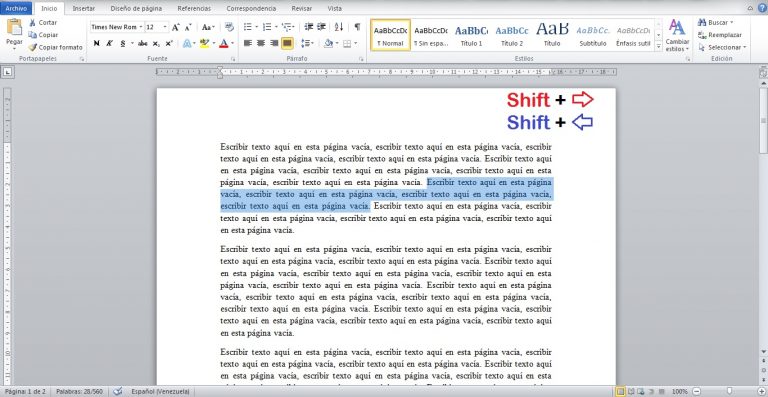 Cómo seleccionar todo en Word Ejemplos y Consejos