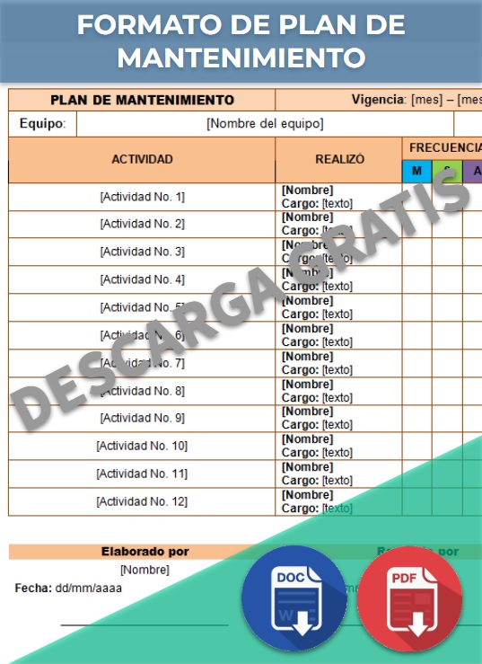 Plan De Mantenimiento Ejemplos Y Formatos Excel Word Pdf 2025 ... Plan De Mantenimiento Ejemplos Y Formatos Excel Word Pdf 2025 ...