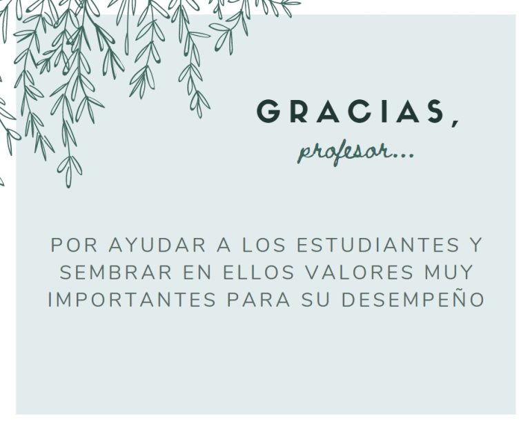 Agradecimientos a profesores Ejemplos y Consejos