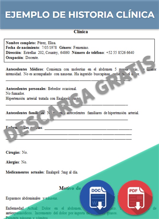 Formato Historia Clínica Ejemplos y Formatos Word, PDF